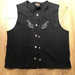 Harley-Davidson | Tops | Harley Davidson Snap Vest Large | Poshmark
